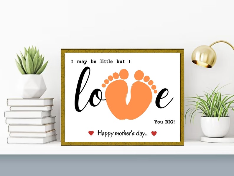 Mother's Day Footprint Art, Baby Feet Keepsake, Printable Mother's Day ...