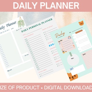 Planner Bundle Digital Product Digital Daily Planner Minimalist Daily ...