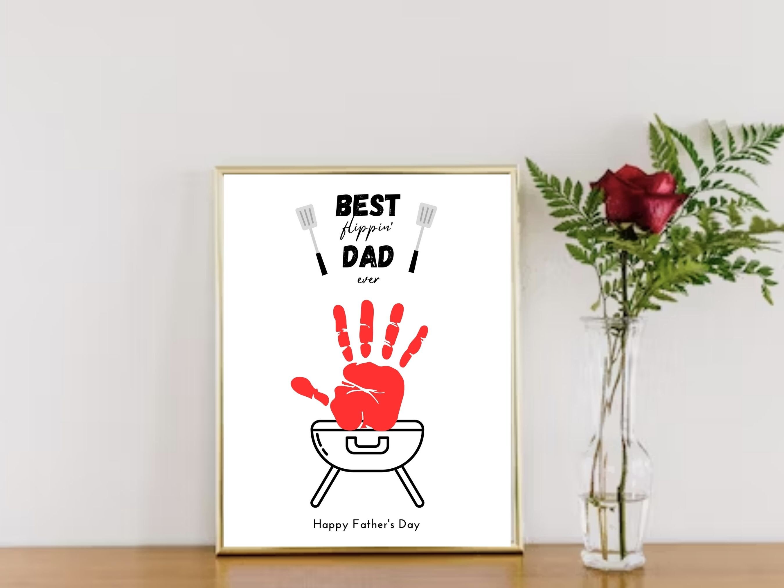 Fathers Day Grill Handprint, Well Done Dad, Craft, Digital Download ...
