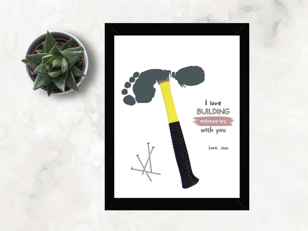 Footprint Handprint Art Fathers Day Card, Father's Day Handprint Craft ...