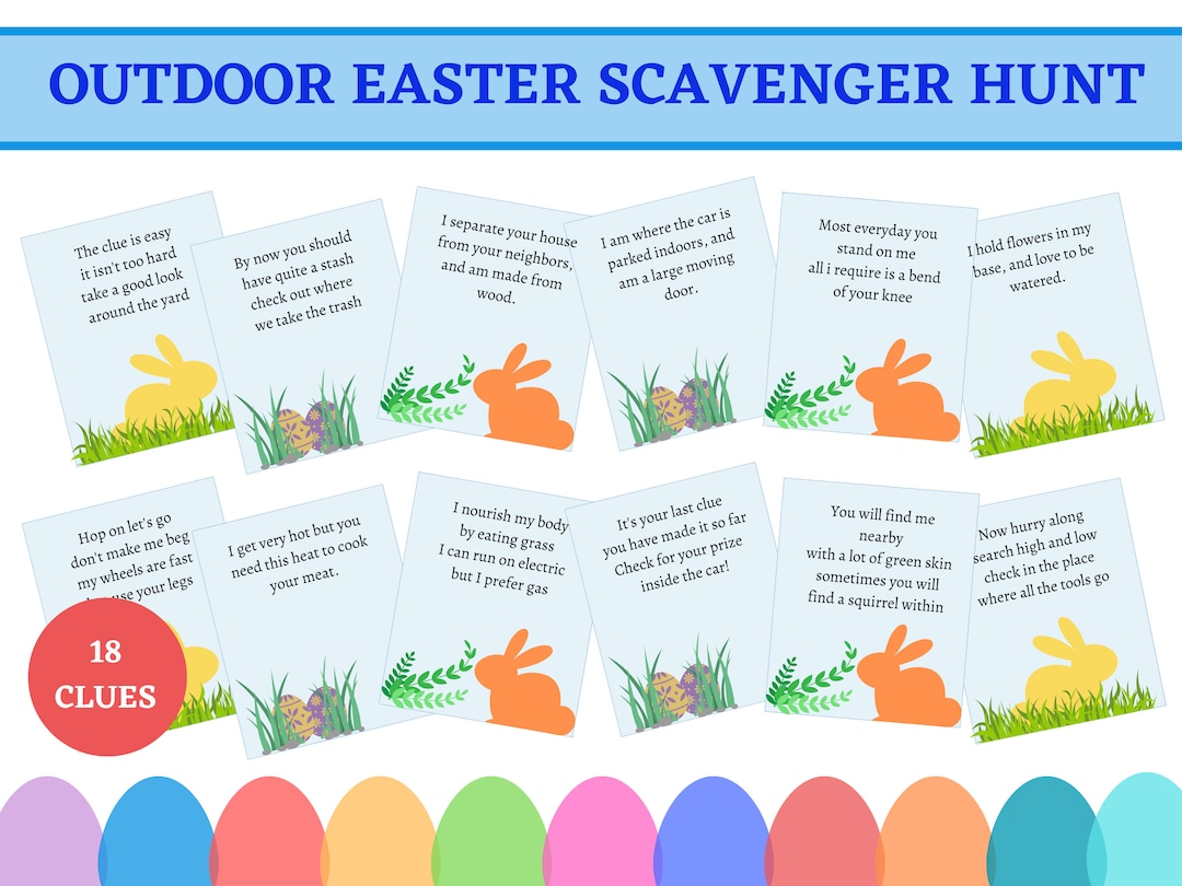 Outdoor Easter Scavenger Hunt | Easter Activity | Scavenger Hunt Cards ...
