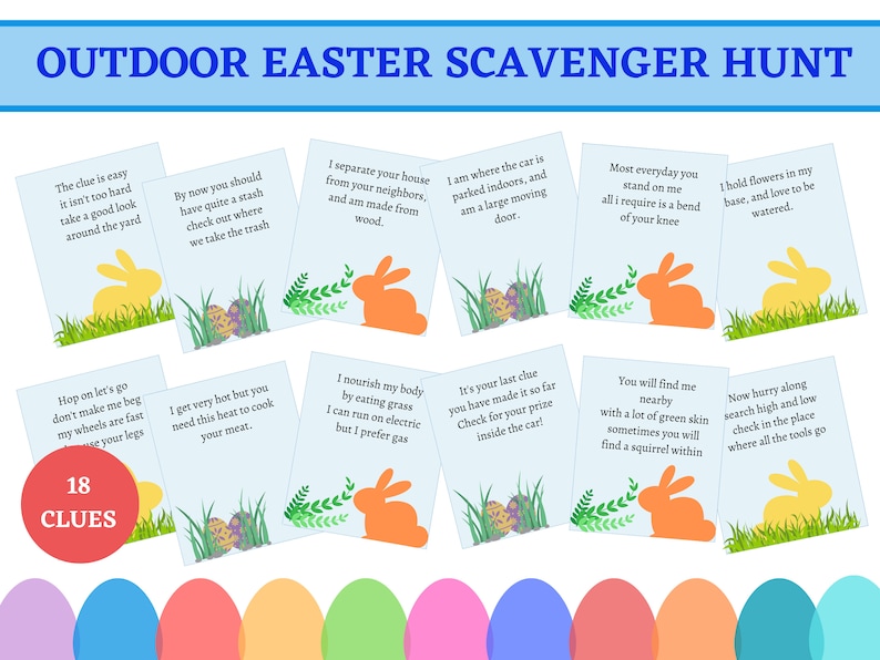 Outdoor Easter Scavenger Hunt | Easter Activity | Scavenger Hunt Cards ...