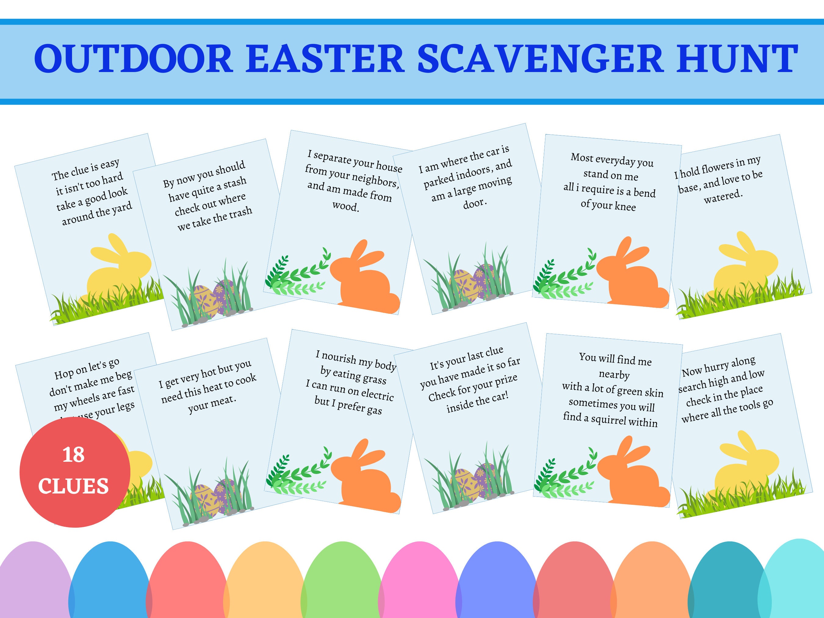 Outdoor Easter Scavenger Hunt | Easter Activity | Scavenger Hunt Cards ...