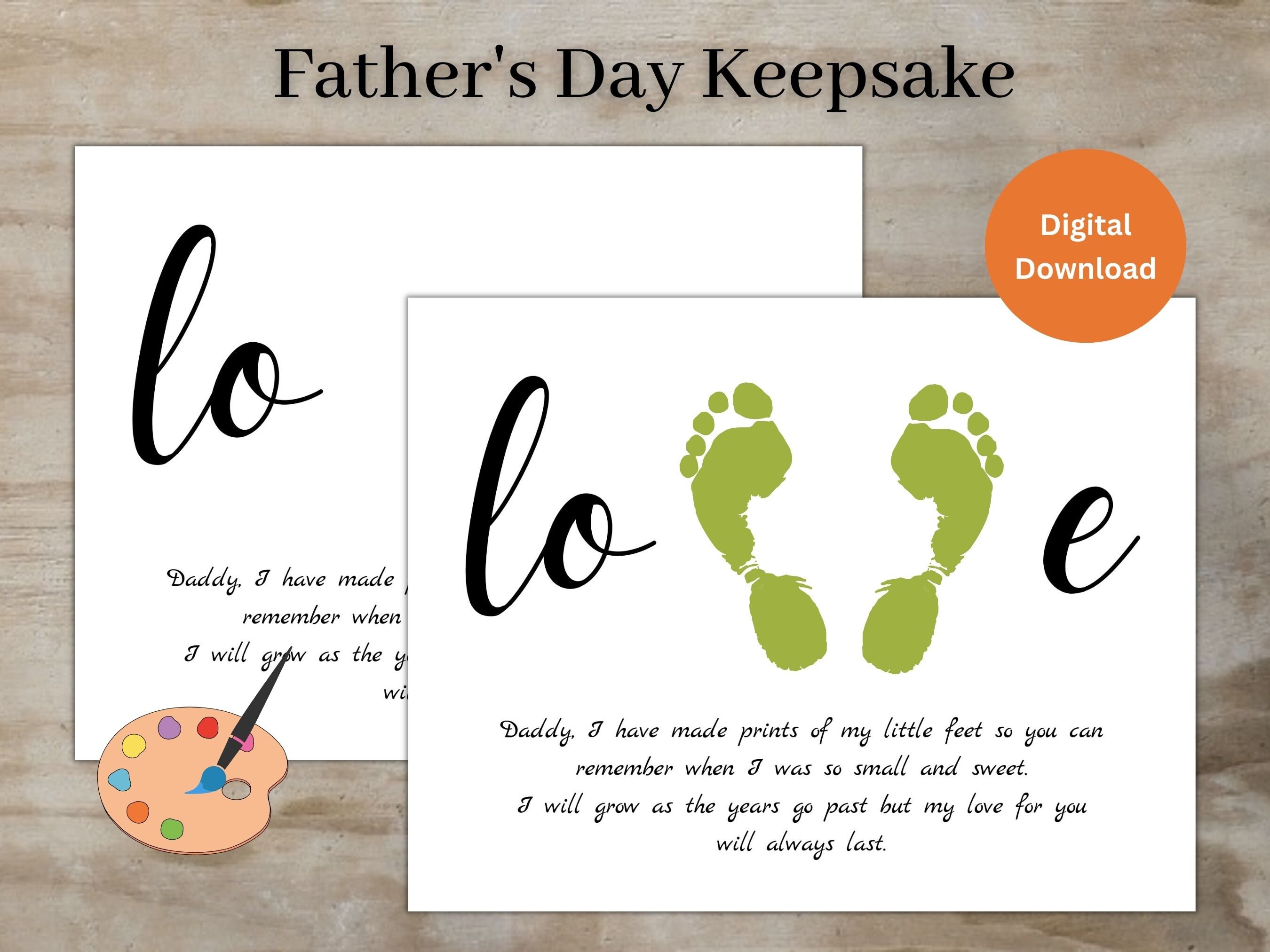 Father's Day Footprint Art, Daddy Poem, Birthday Footprint,love ...