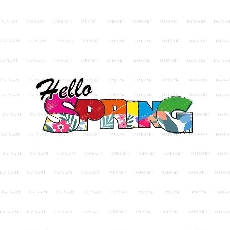 Hello Spring Png , Spring Png , Sublimation Png, Illustration ...