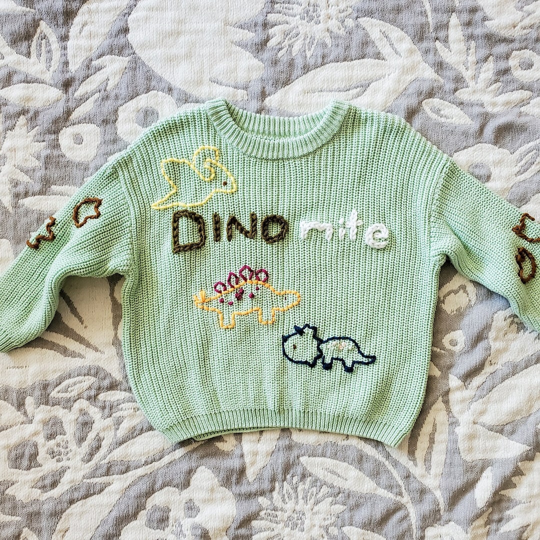 Dinosaur Sweater for Kids - Dinosaur Sweater for Babies - Hand ...