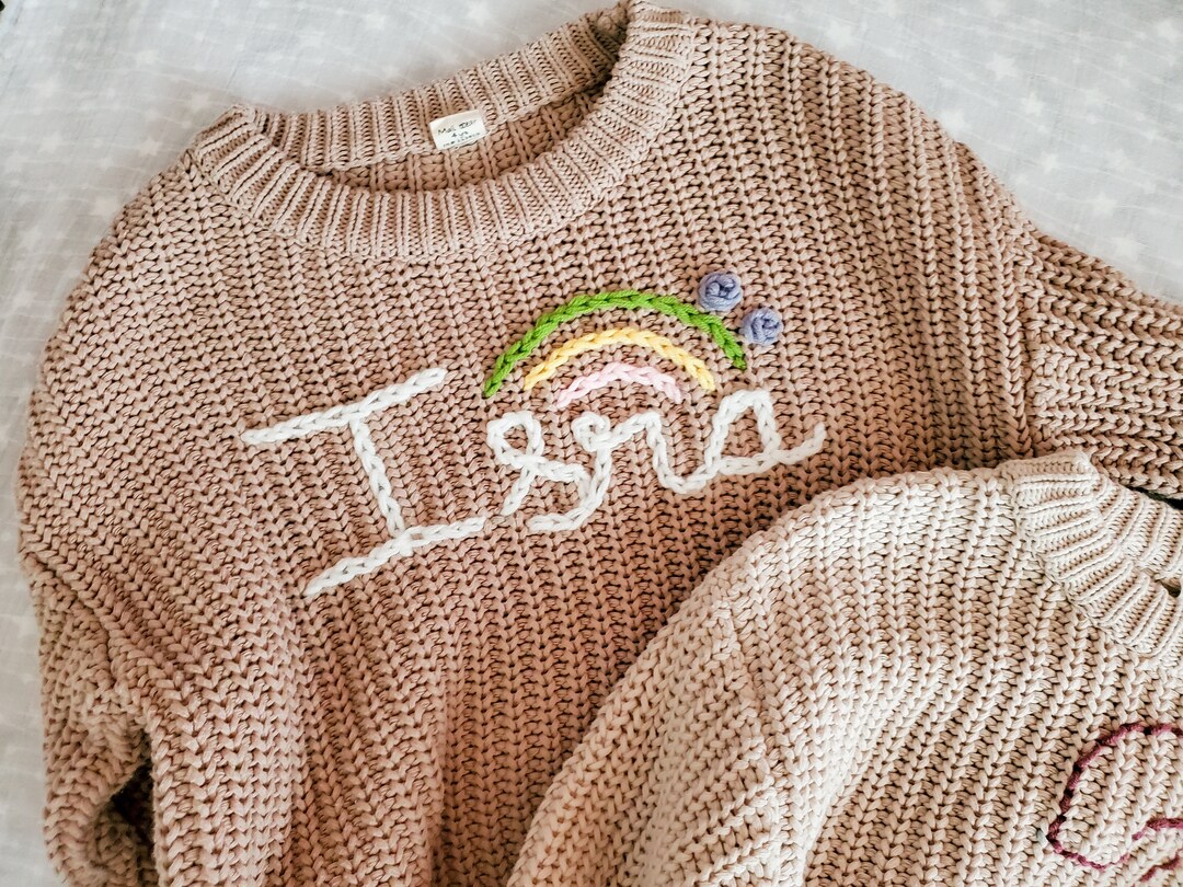 Custom Baby Name Sweater With a Large Design Baby/toddler Sweater - Etsy