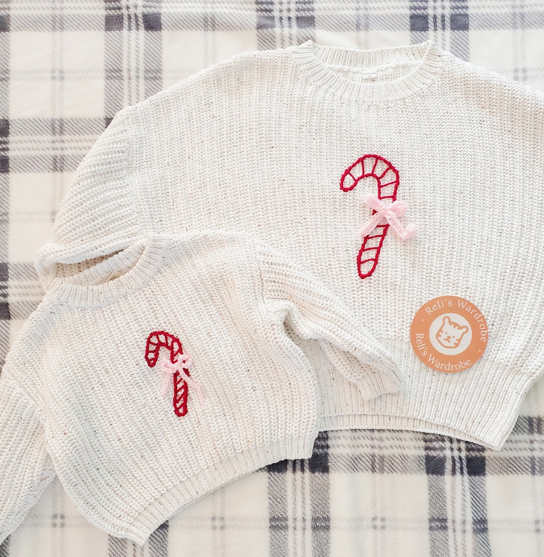 Mommy and Me Christmas Holiday Sweaters - Matching Christmas Candy Cane ...