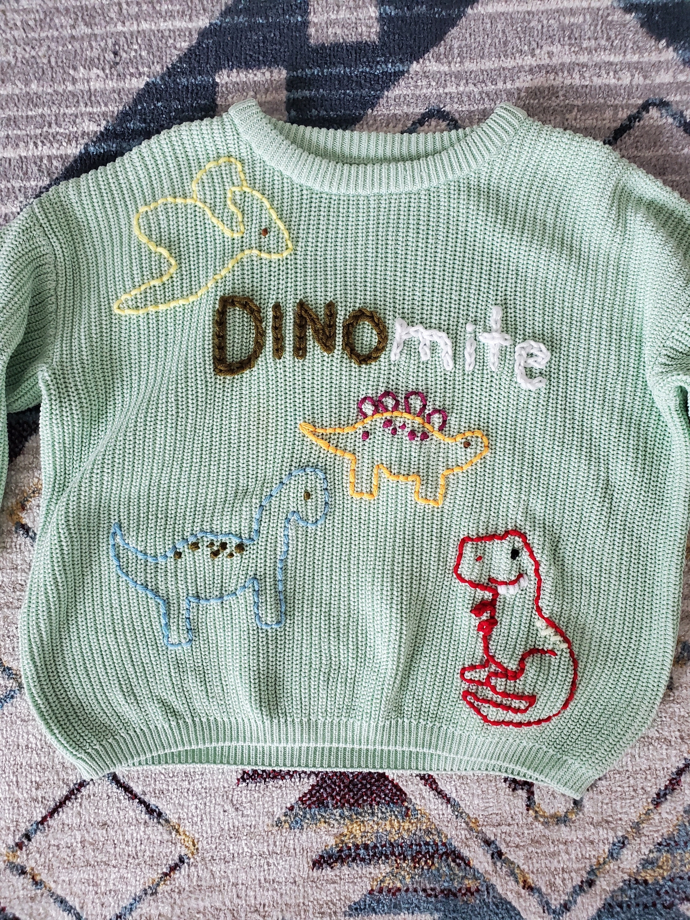 Dinosaur Sweater for Kids - Dinosaur Sweater for Babies - Hand ...