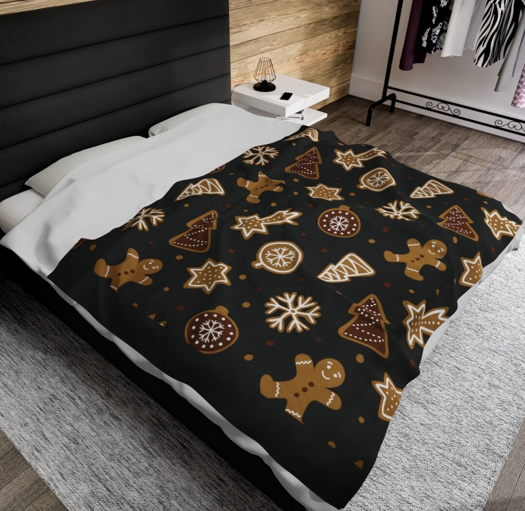 Gingerbread Christmas Blanket Plush Blanket Holiday Decor Christmas ...