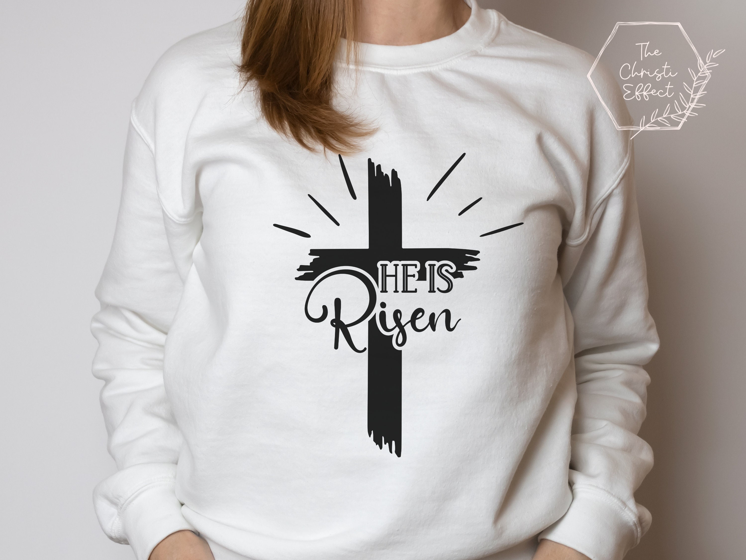 He is Risen Cross SVG PNG JPG, Christian Svg, Bible Verse Svg, Cross ...