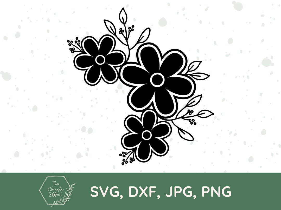 Floral Cluster SVG PNG JPG, Plant Lover Svg, Flower Svg, Leaf Svg ...