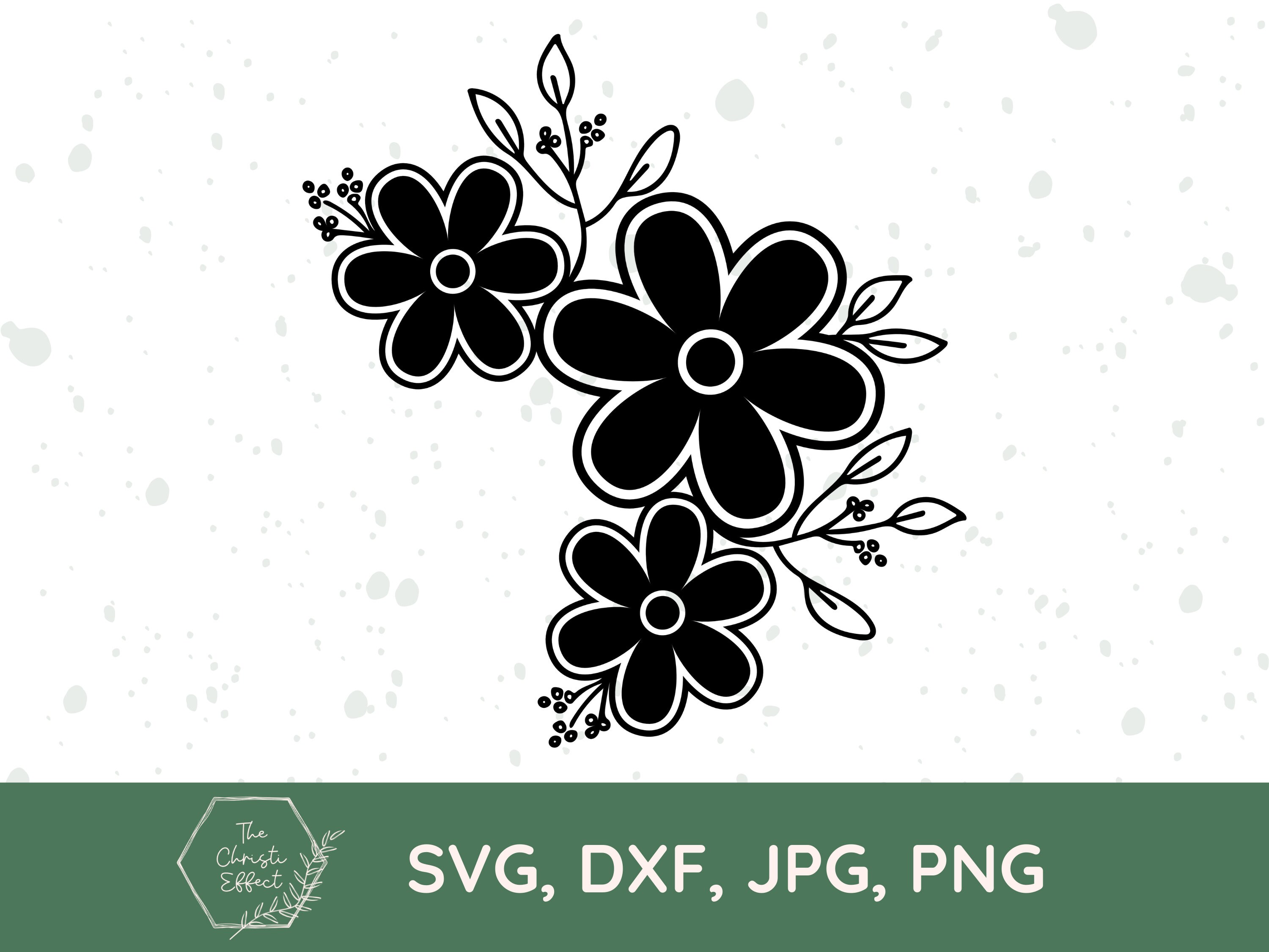 Floral Cluster SVG PNG JPG, Plant Lover Svg, Flower Svg, Leaf Svg ...