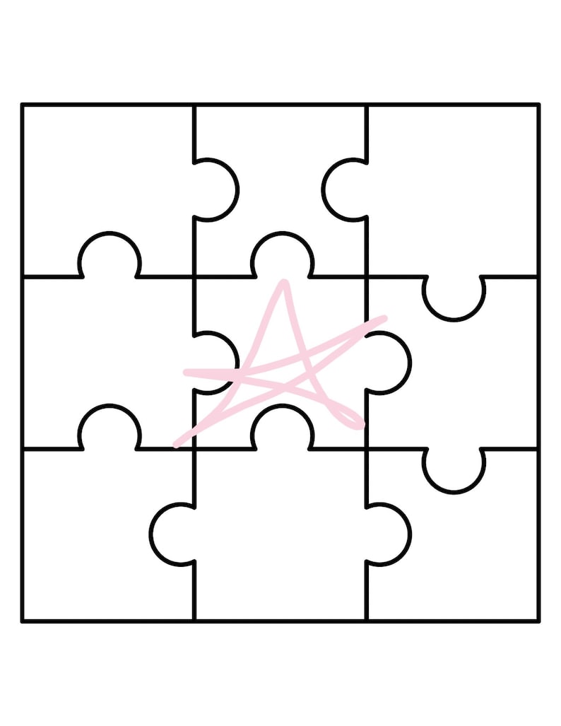 Puzzle Template Cut Out Diy Jigsaw - Etsy