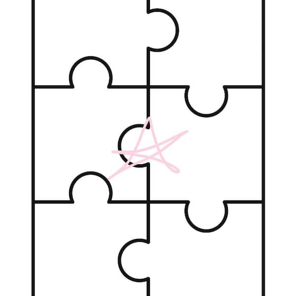 6 Piece Puzzle Template - Etsy