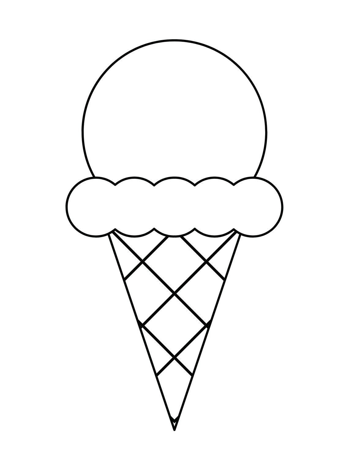 Hojas para colorear de conos de helado de verano, manualidades para ...