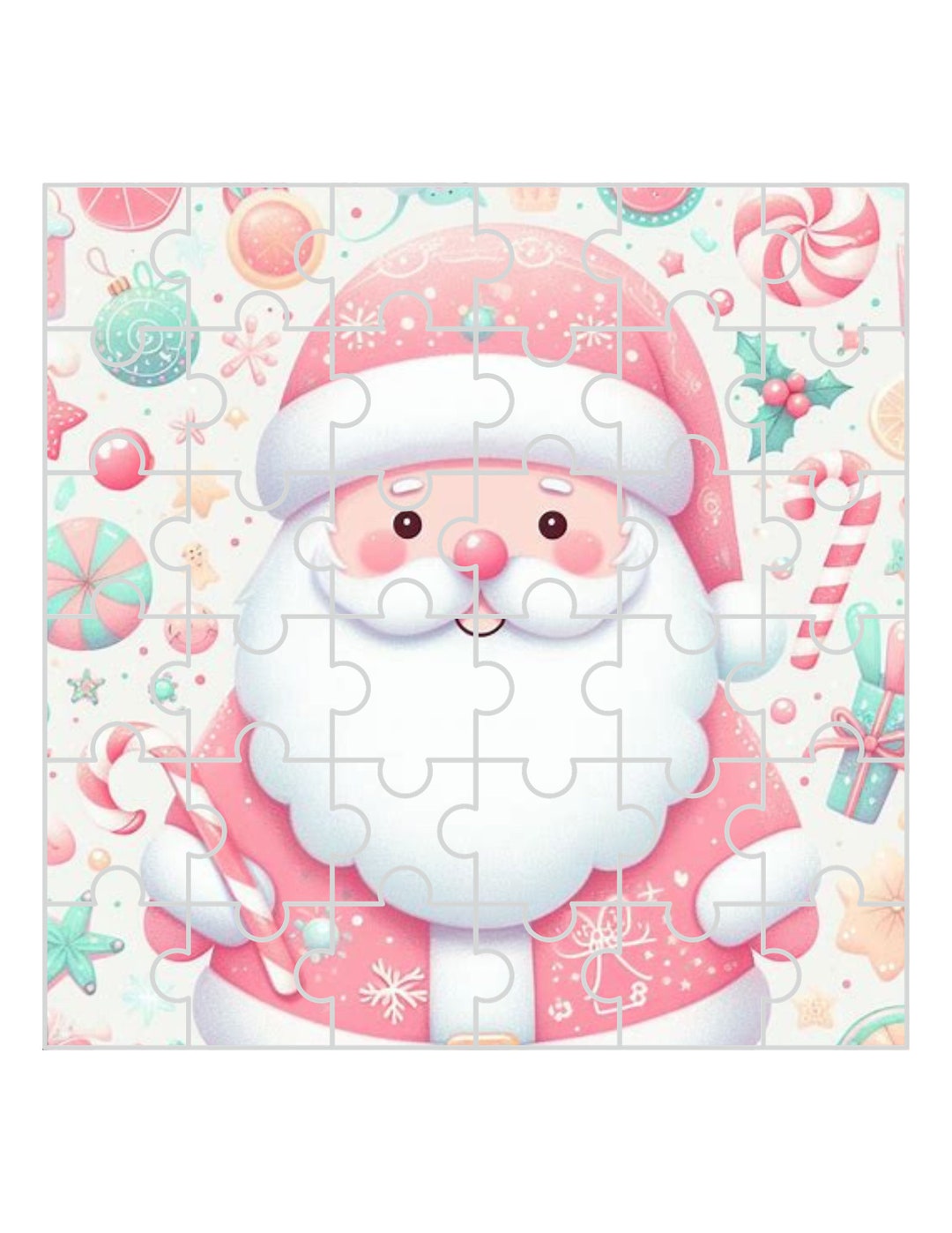 Puzzle Jigsaw Puzzle Printable Digital Pdf Santa - Etsy