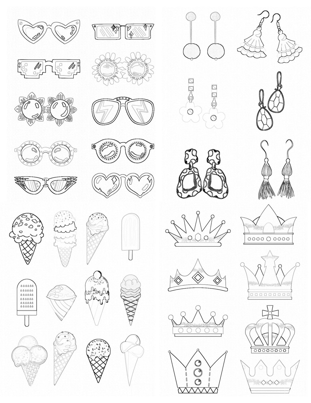 Coloring Page Collage Teachers Scrapbooking Girls - Etsy