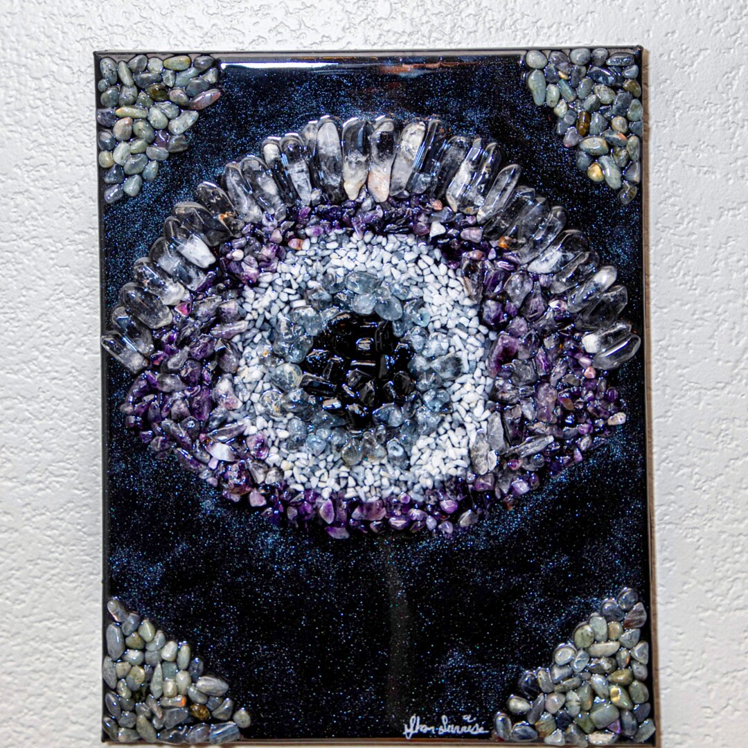 Hecate Resin Coated Crystal/gemstone Evil Eye Mosaic - Etsy