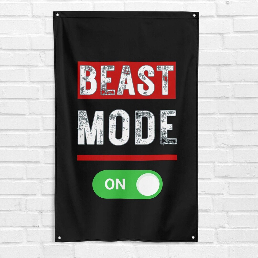 Beast Mode on 3x5 Ft Gym Flag Fitness Body Building Weightlifting ...