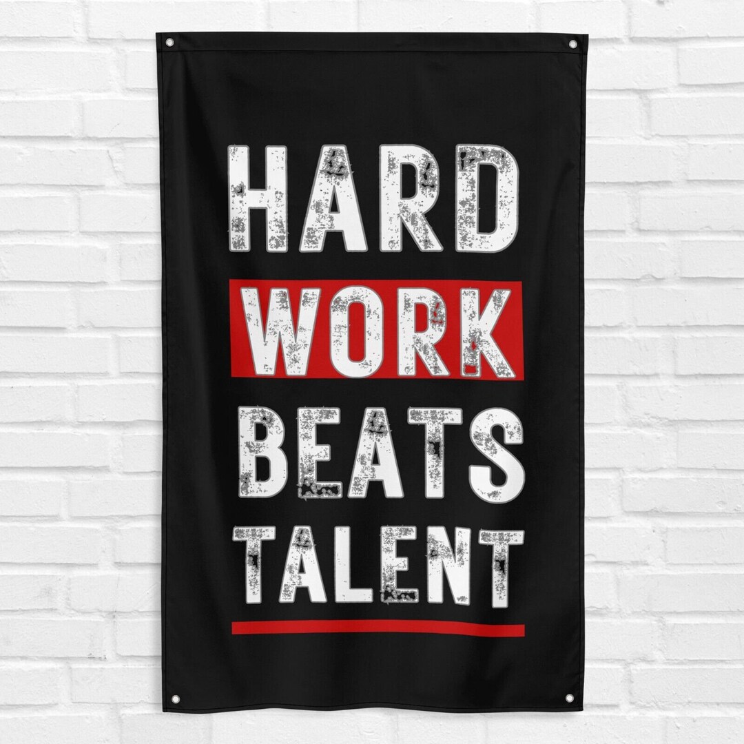 Hard Work Beats Talent 3x5 Ft Gym Flag Fitness Body Building ...