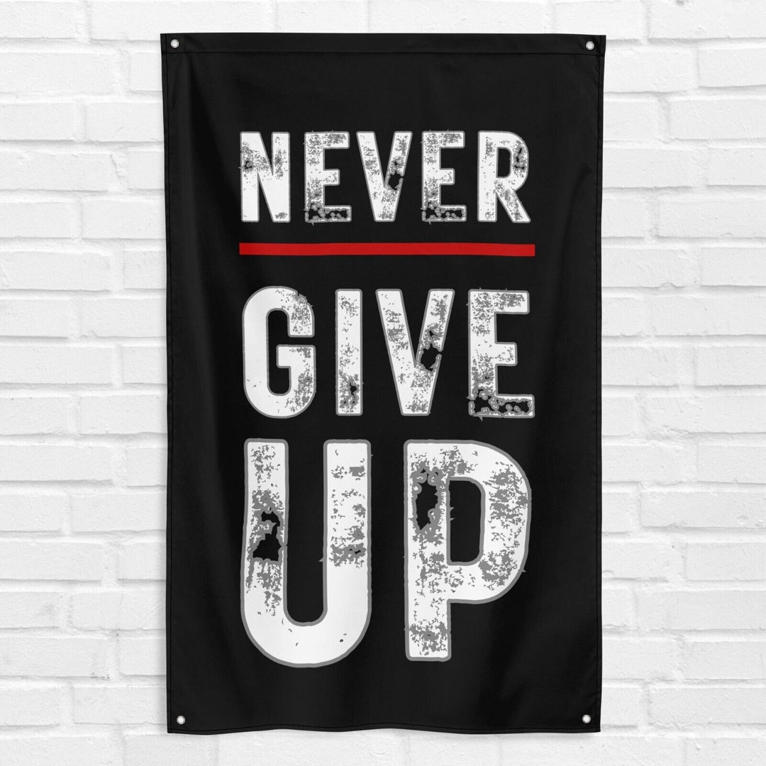 Never Give up 3x5 Ft Gym Flag Fitness Body Building Weightlifting ...