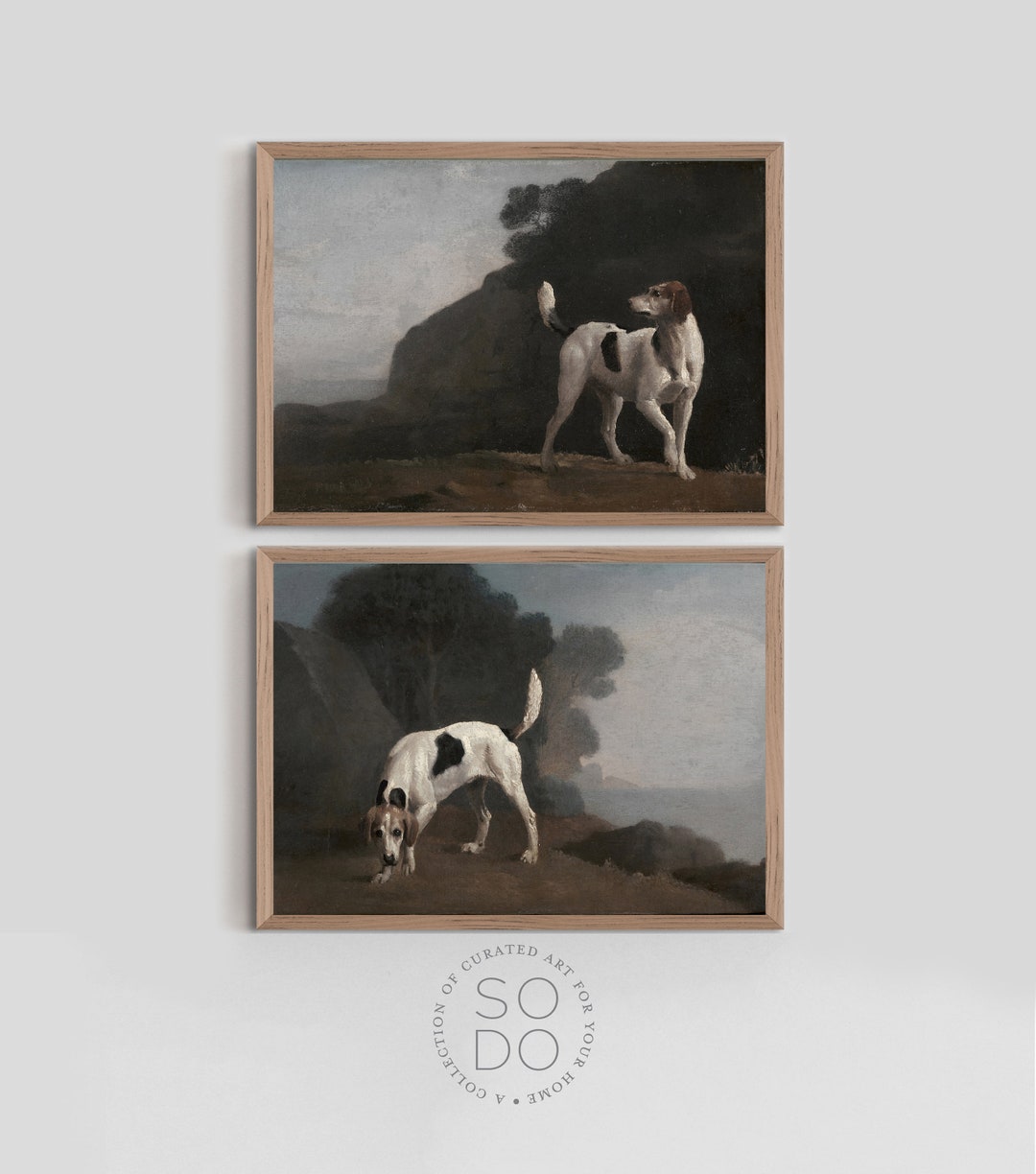 Dog Wall Art Set of TWO Prints, Hound Dogs Art Print, Kids Room Decor ...