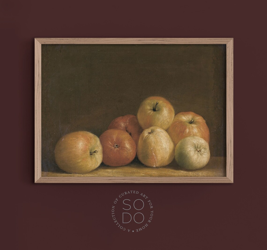 Moody Apples Painting | Vintage Apple Art | Apples Printable Art ...