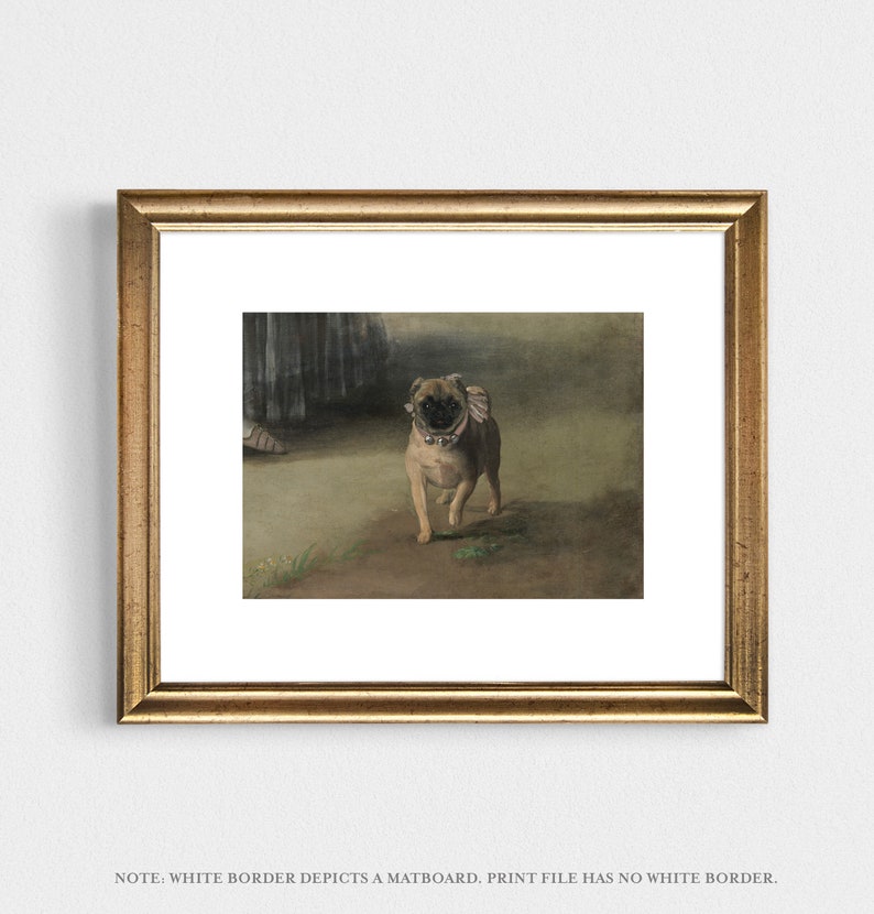 Pug Painting, Antique Painting of Dog, Vintage Pug Wall Art SKU 227 - Etsy