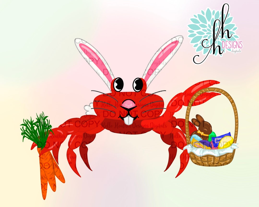 Crab Easter Bunny Sublimation Design PNG | Digital Download - Etsy