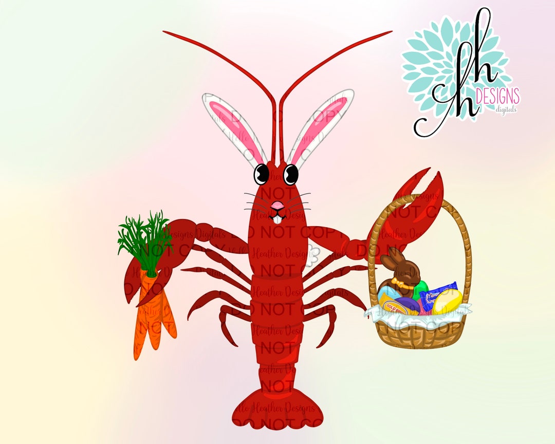 Crawfish Easter Bunny Sublimation Design PNG | Digital Download - Etsy