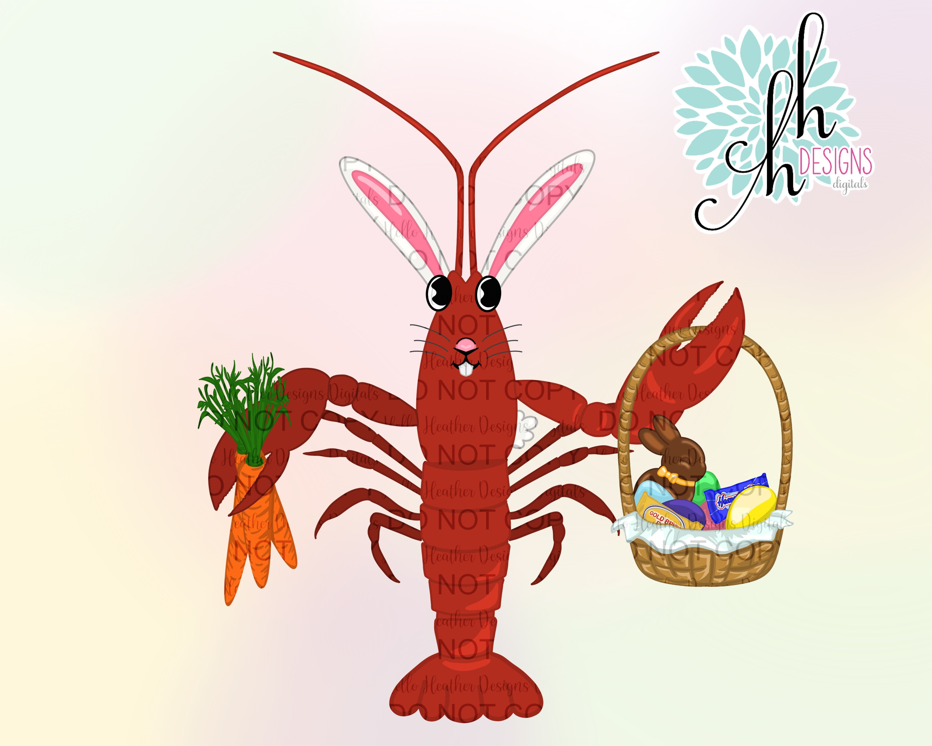 Crawfish Easter Bunny Sublimation Design PNG | Digital Download - Etsy