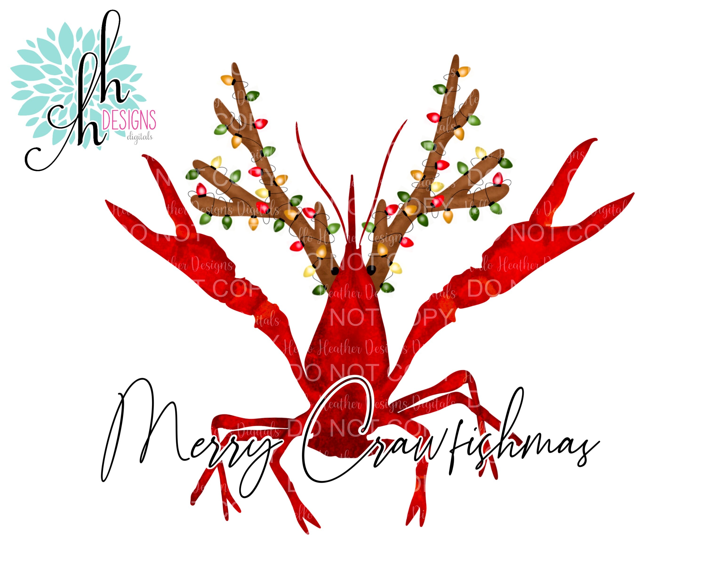 Christmas Crawfish Merry Crawfishmas Sublimation Design PNG | Digital ...