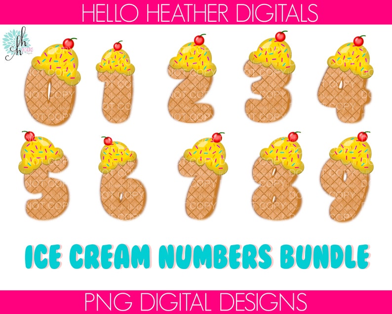 Ice Cream Numbers PNG Clipart | Waffle Cone Ice Cream Party Numbers ...