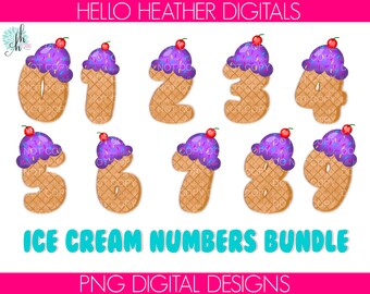 Ice Cream Numbers PNG Clipart | Waffle Cone Ice Cream Party Numbers ...