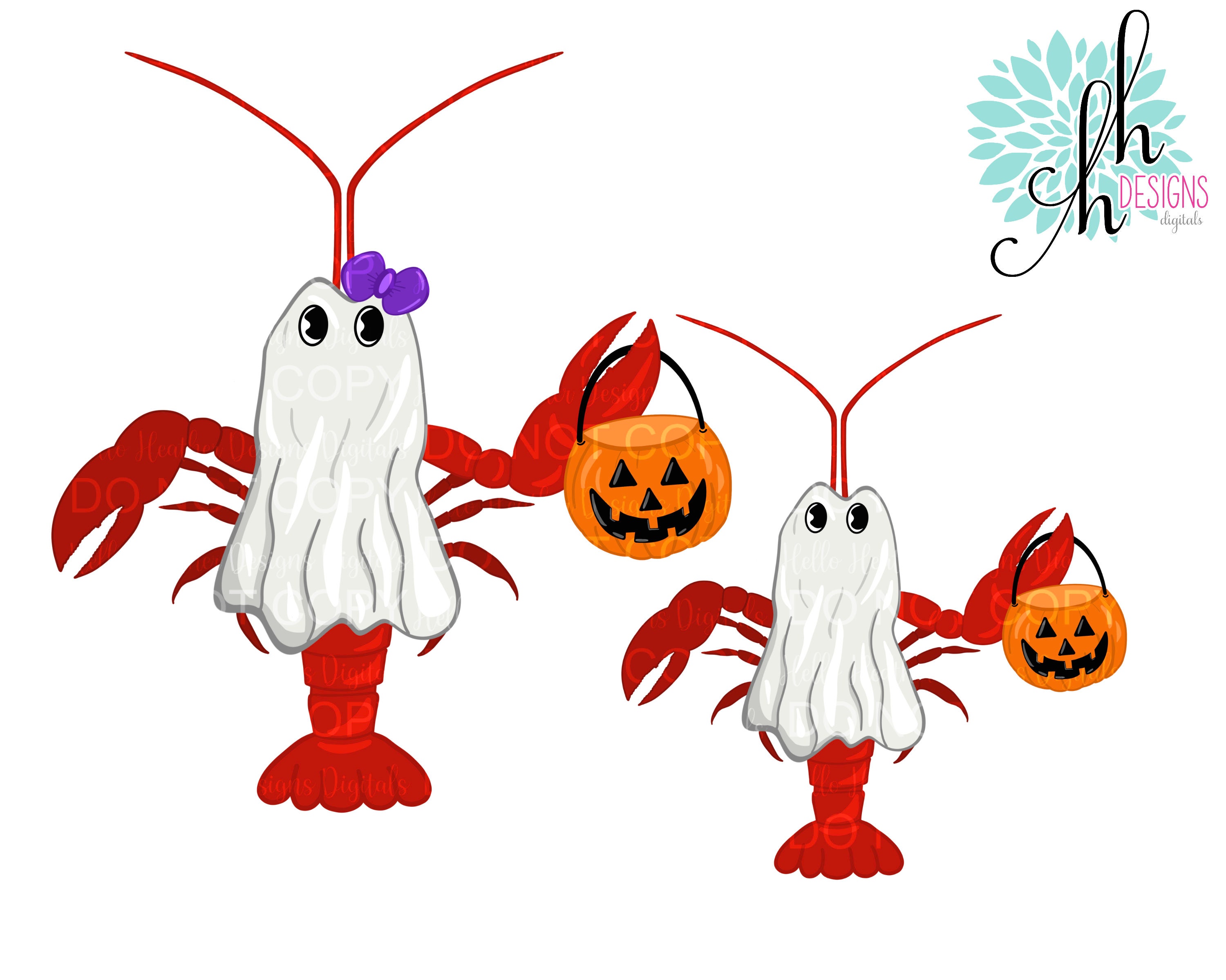 Ghost Crawfish Halloween Sublimation Design PNG | Digital Download - Etsy