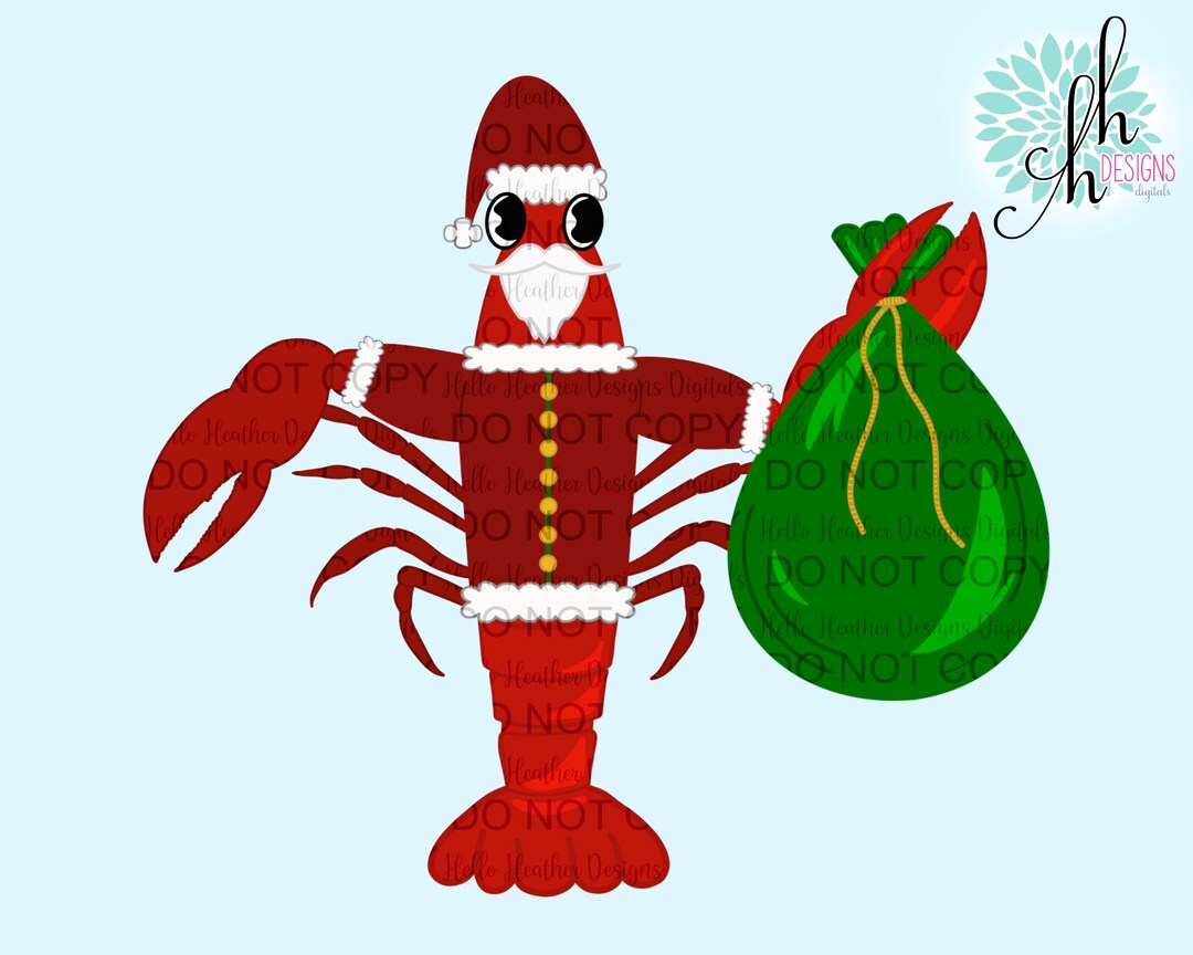 Crawfish Santa Christmas Sublimation Design PNG | Digital Download - Etsy