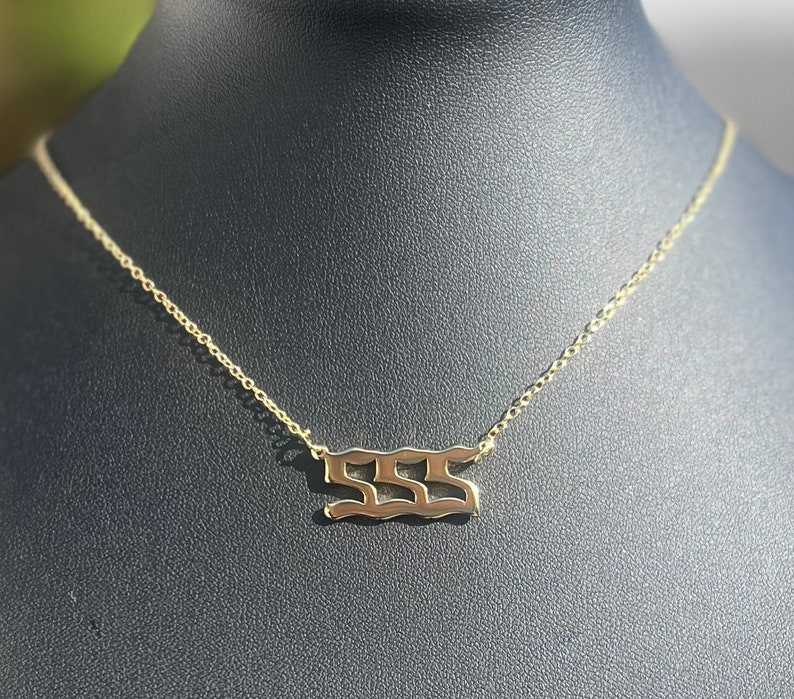 Angel Number 555 Gold Plated Necklace, 555 Necklace, Gold Plated, 14k ...