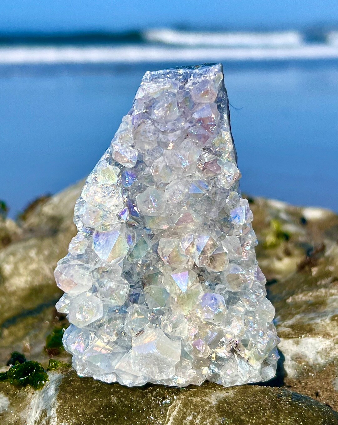 Rare Angel Aura Quartz Crystal, Crystal Cluster, Brazilian Genuine ...