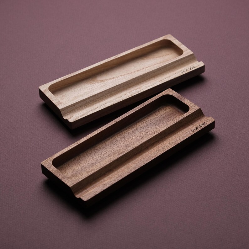 Personalized Solid Wood Desk Organizer, Wooden Pen Tray, Multipurpose ...