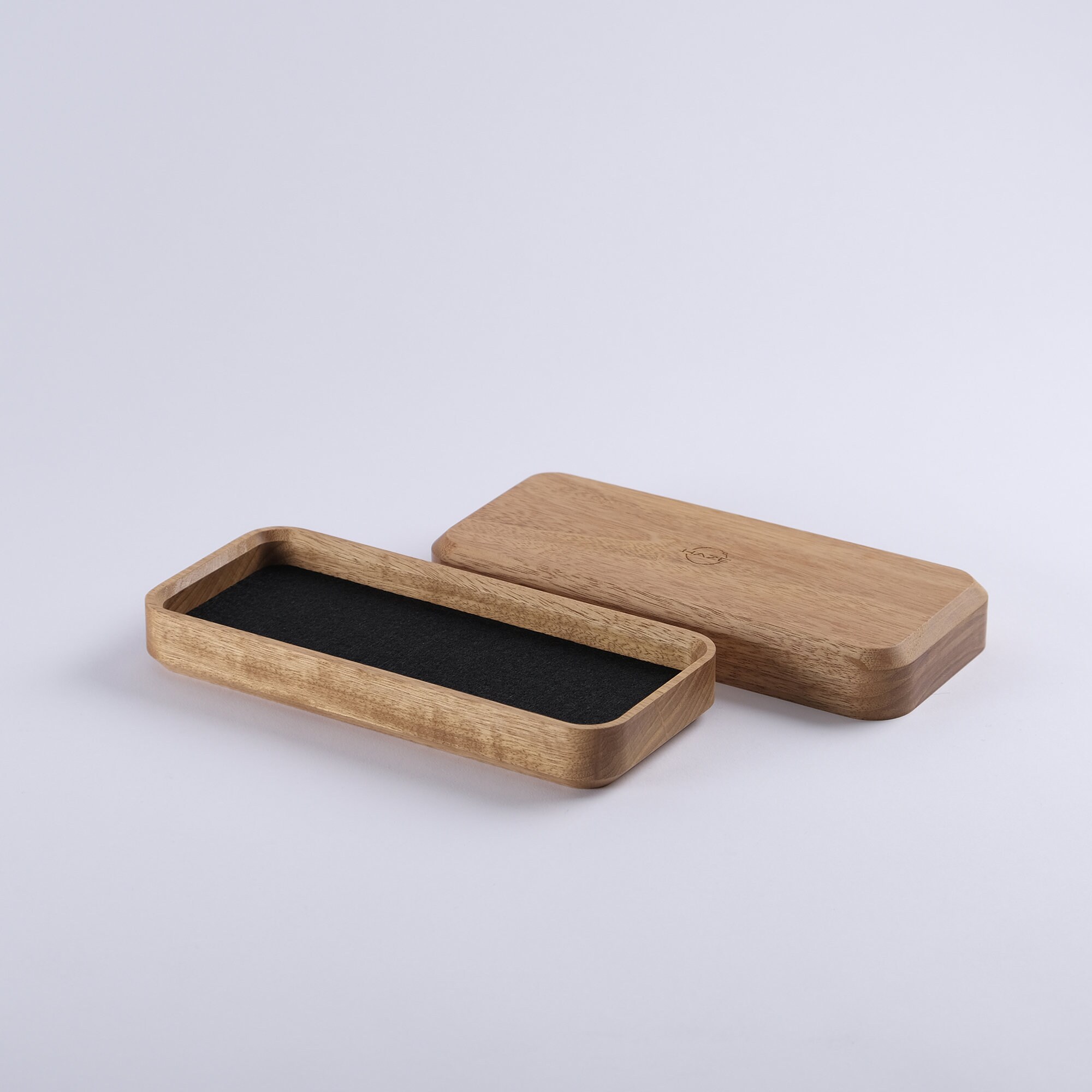 Solid Wood Desk Tray With Soft Felt Base, Multipurpose Desk Organizer ...