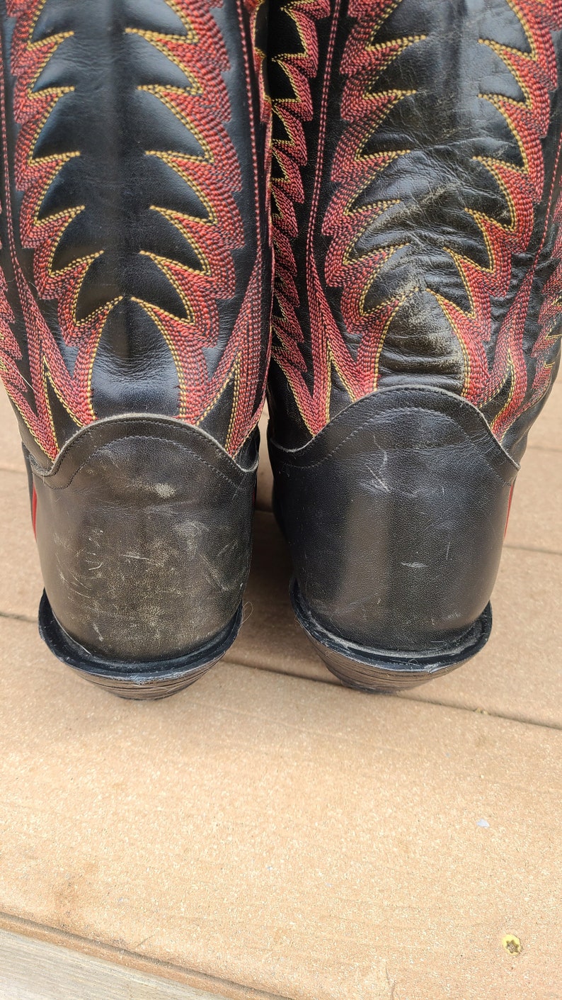 Tony Lama Vintage Mens Buckaroo Western Cowboy Boots Made in USA Size ...