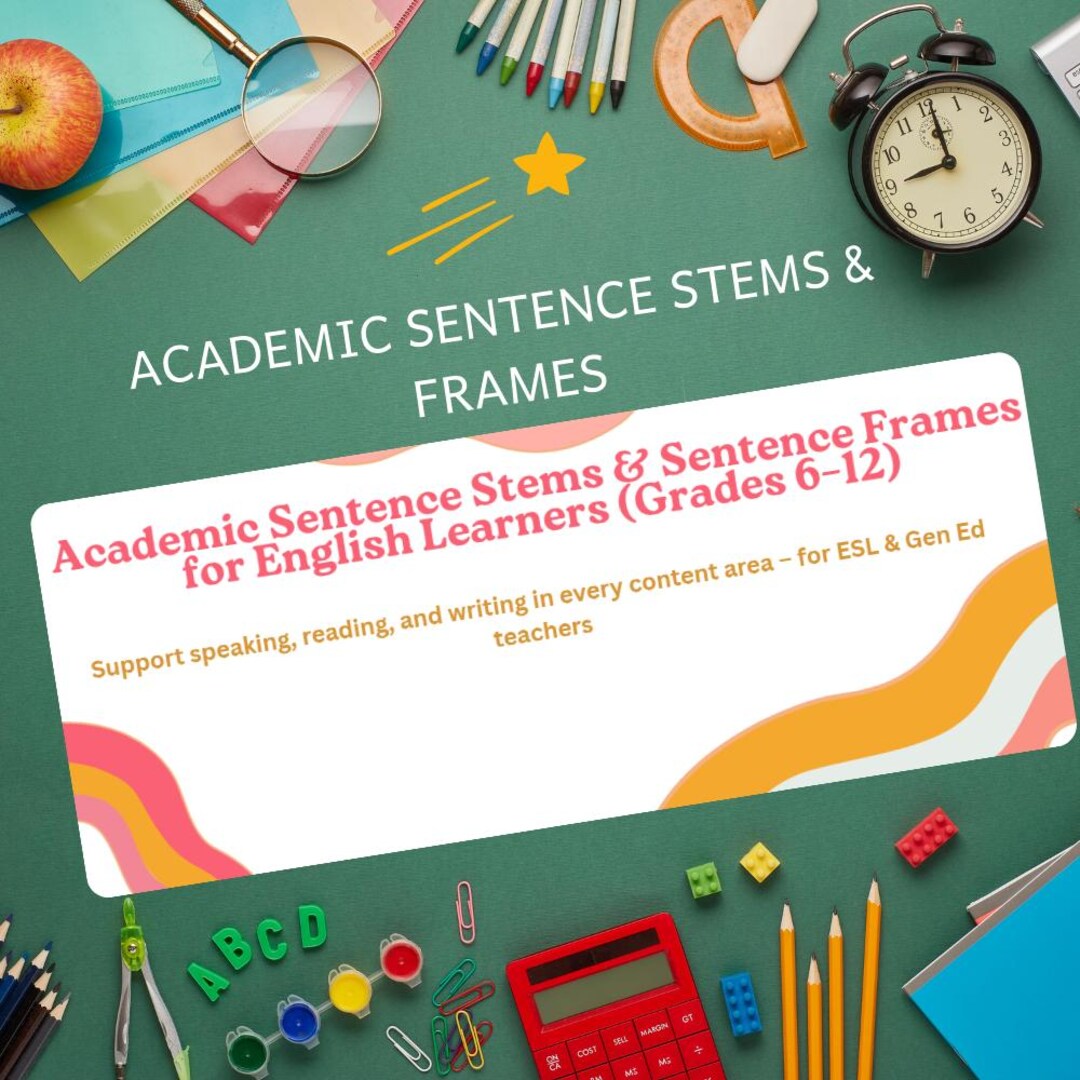 Academic Sentence Stems & Frames for Ells - Etsy