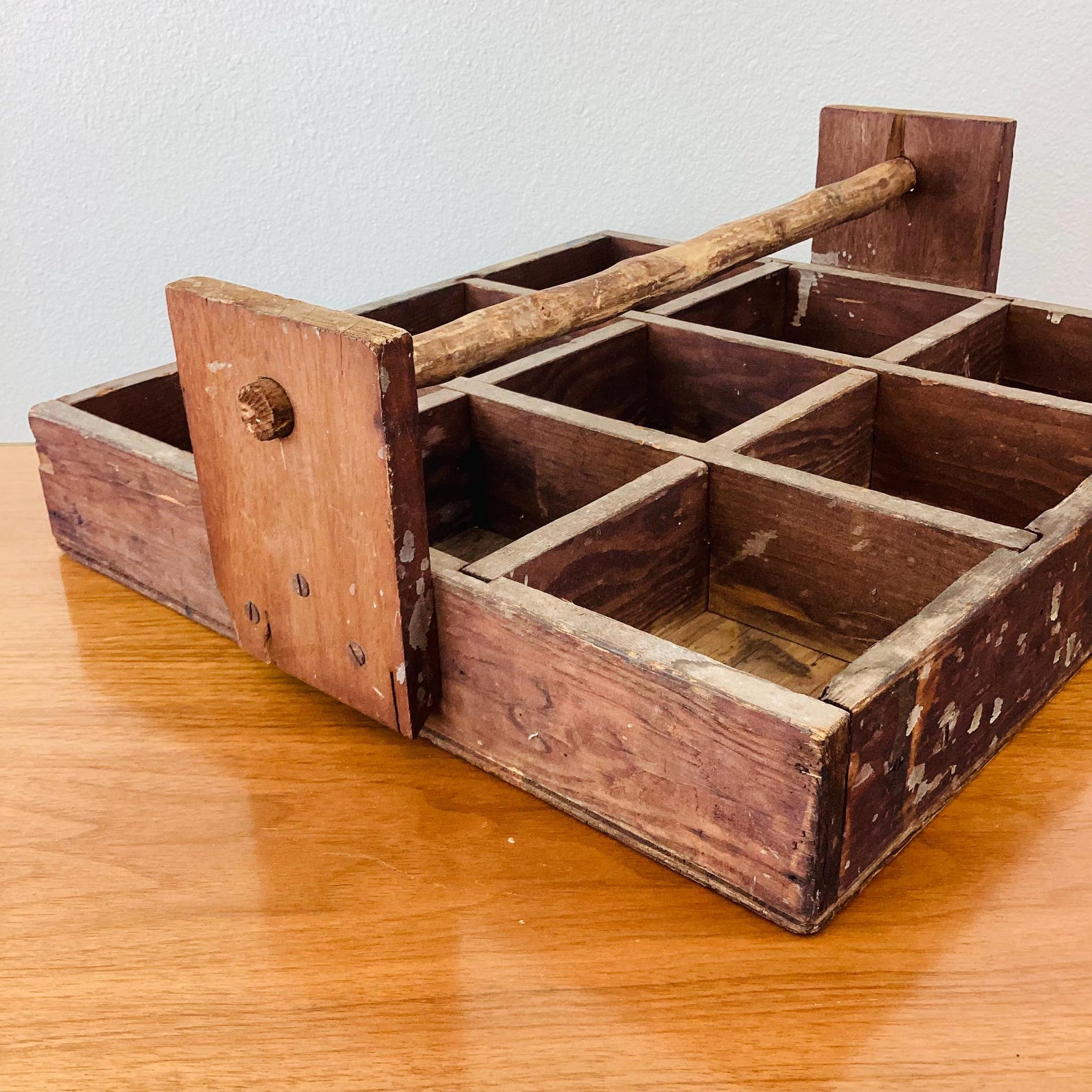 Vintage 1950s CARPENTERS TOOL Box / Caddy Rustic Handmade Wood - Etsy