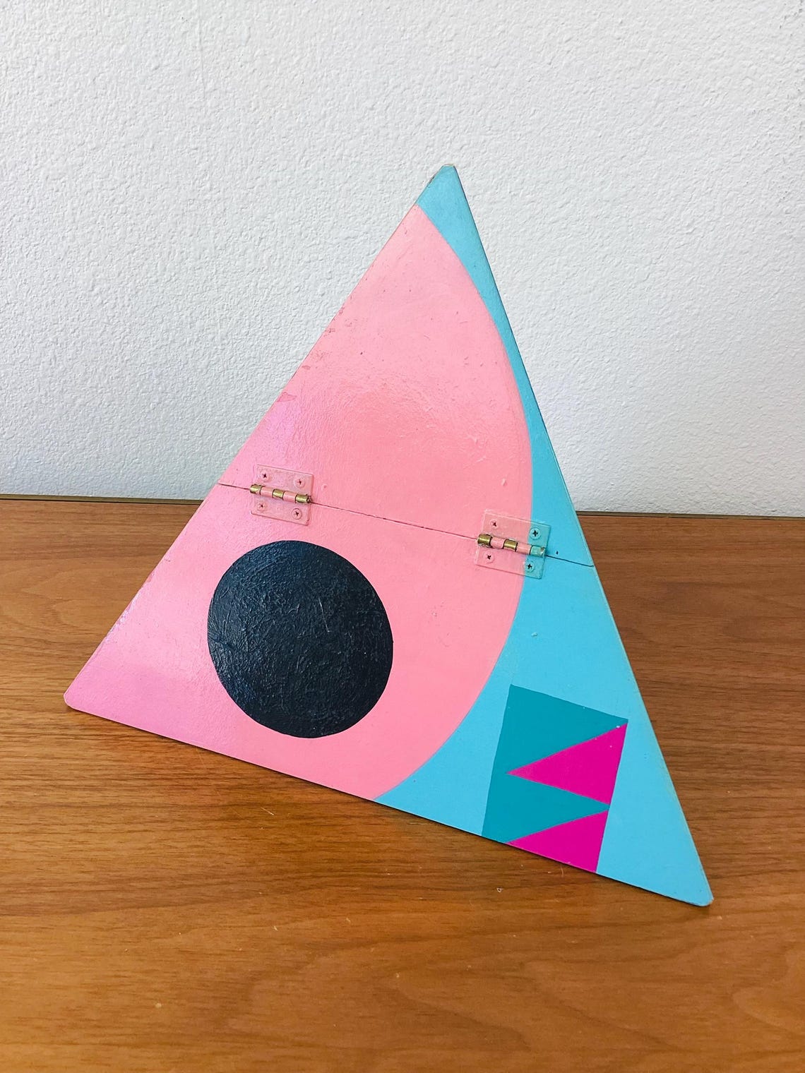 Vintage 1980s HAND PAINTED Post Modern Pyramid Lidded Box - Etsy