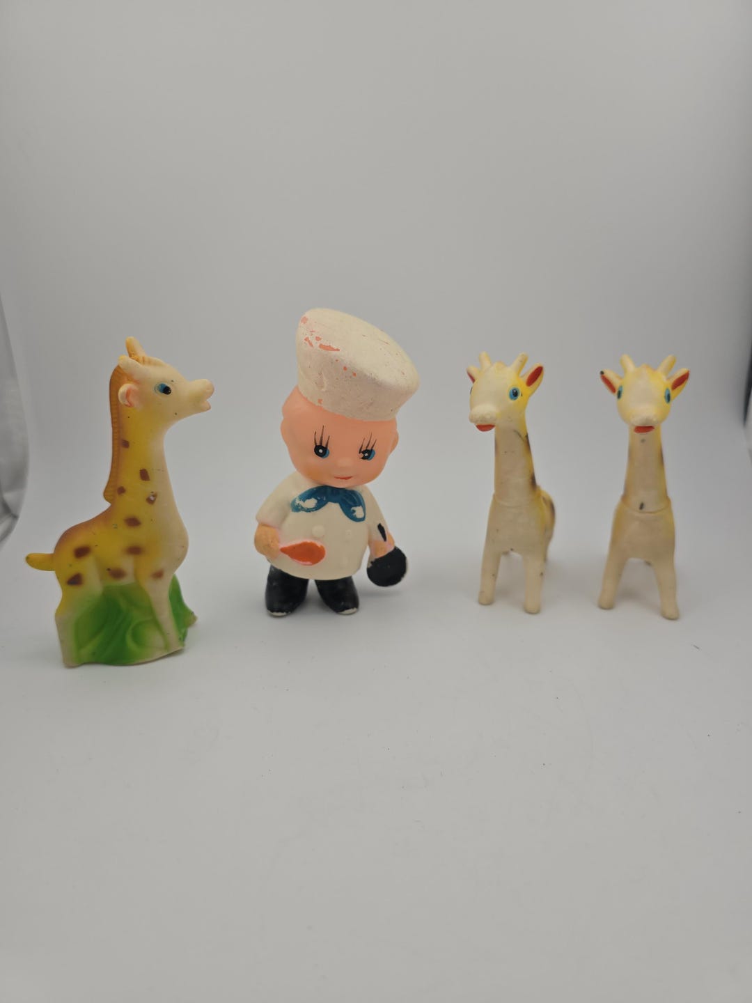 Vintage Rare Giraffe Squeaky Toys and Chef Boy Baker Squeaky Toy - Etsy
