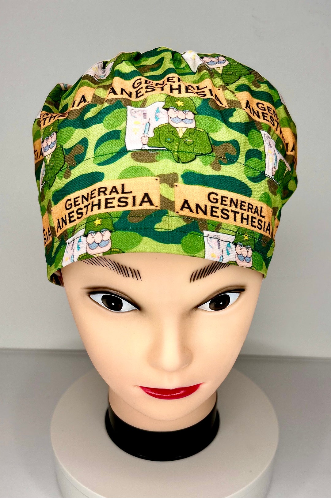 CRNA / ANESTHESIA Surgical Scrub Cap for Women,euro Style Scrubbing Cap ...