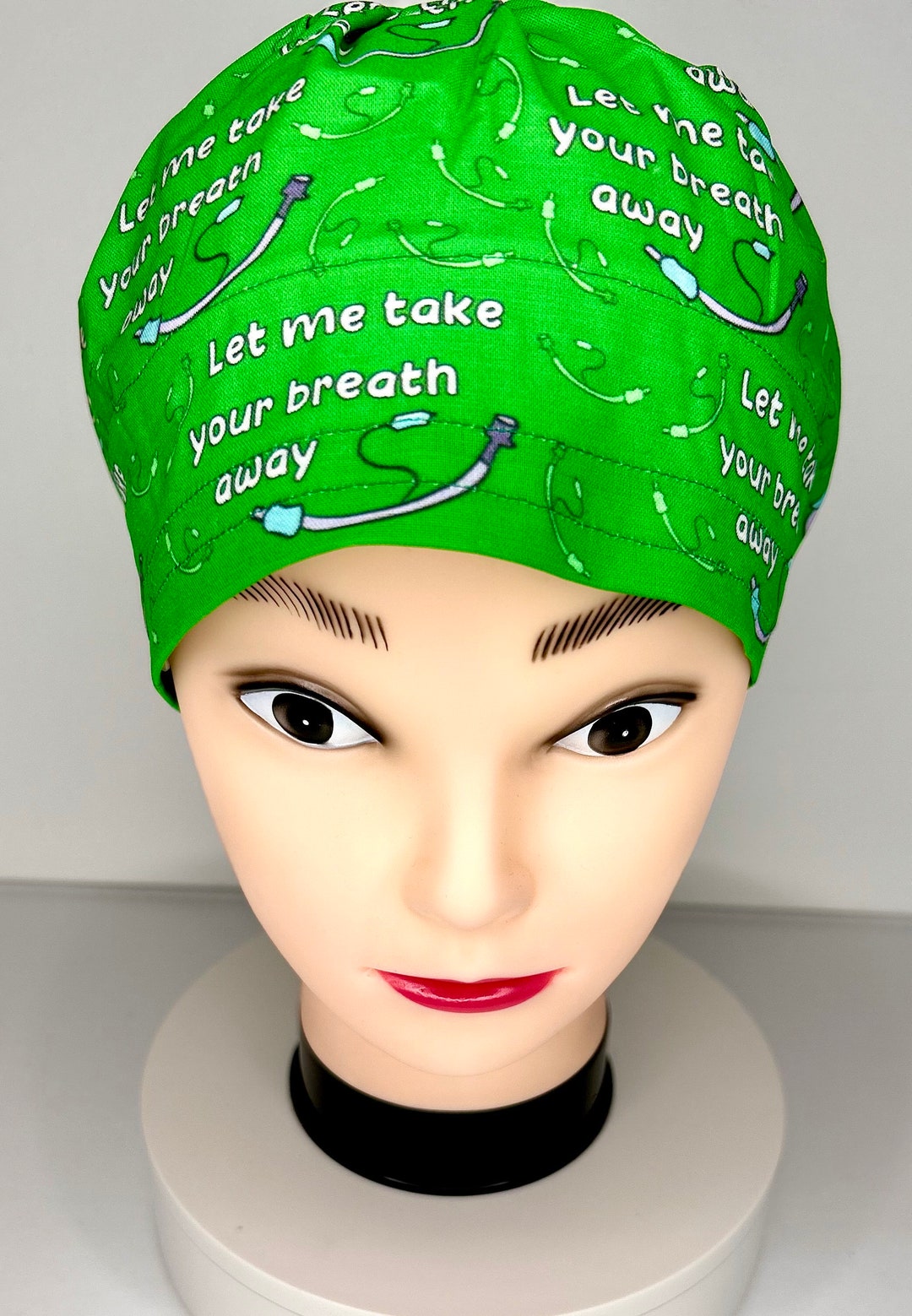 CRNA / ANESTHESIA Surgical Scrub Cap for Women,euro Style Scrubbing Cap ...