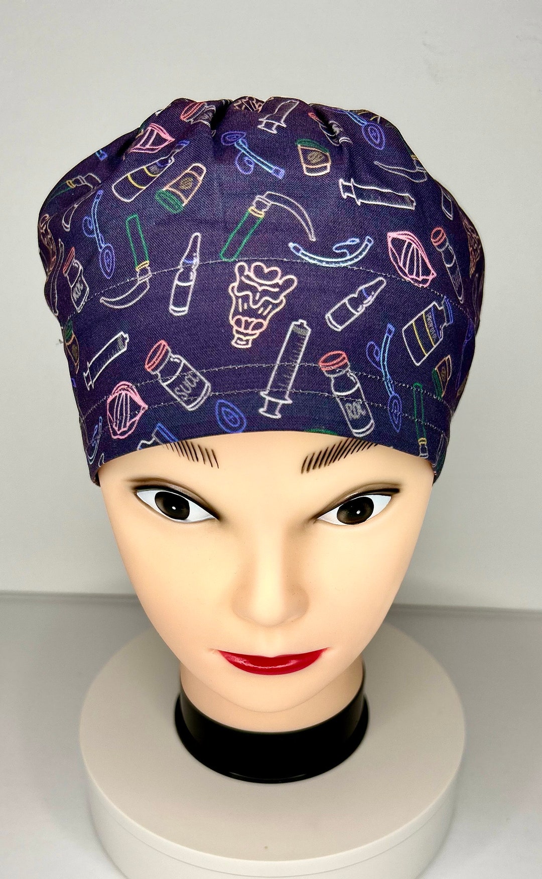 CRNA / ANESTHESIA Surgical Scrub Cap for Women,euro Style Scrubbing Cap ...