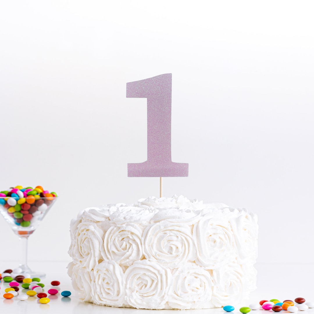 1 Cake Topper 1 Lilac Glitter Cake Topper Smash Cake Topper 1st ...